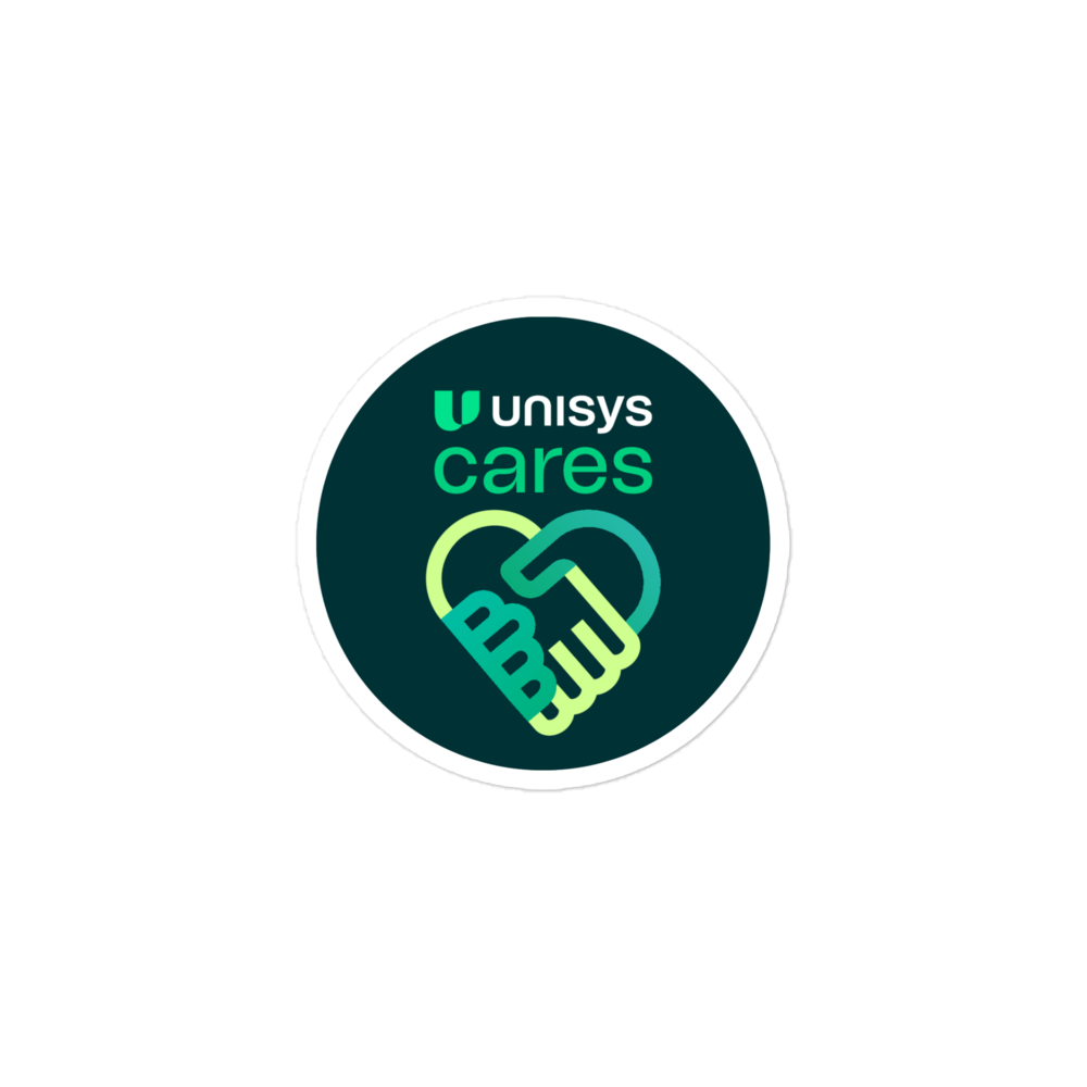 Unisys Cares Stickers (Bold Teal) – Unisys Company Store